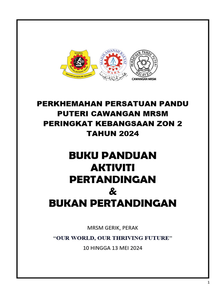 1 Zon 2 Ringkasan Semua Aktiviti Perkhemahan Pandu Puteri 2024 | PDF