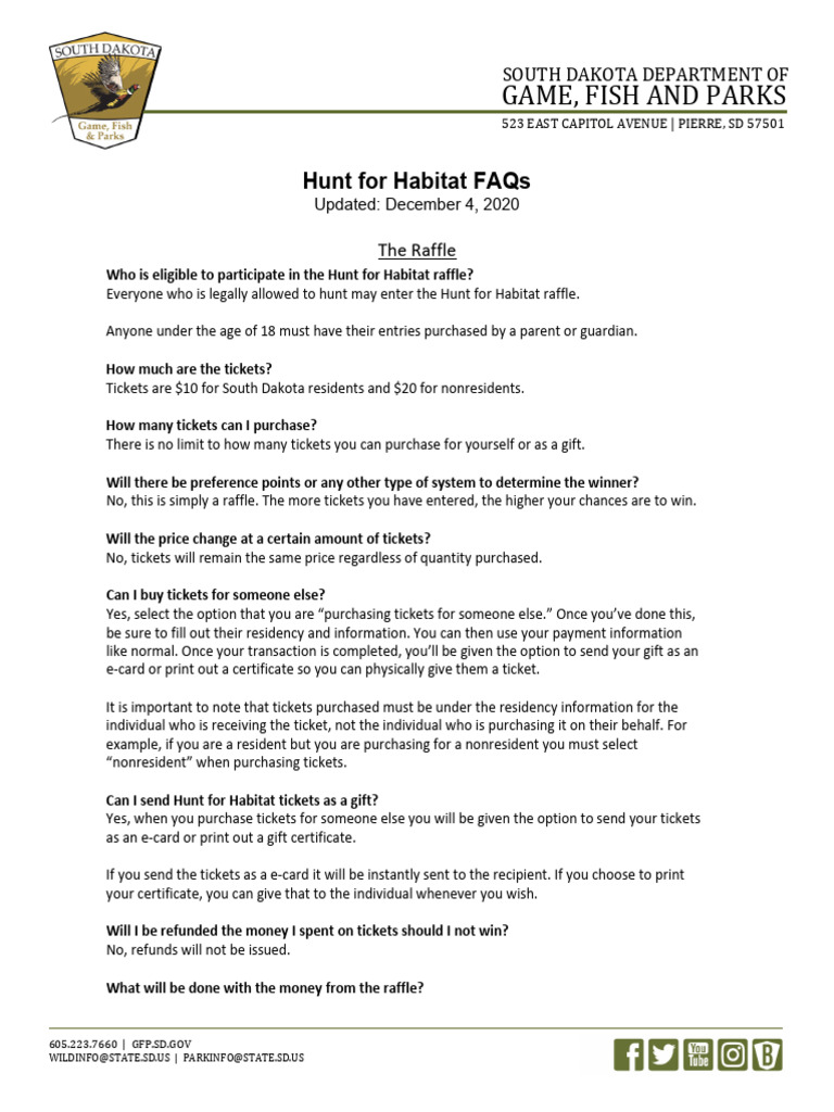 Hunt For Habitat Faqs 2021 | PDF | Hunting | American Bison