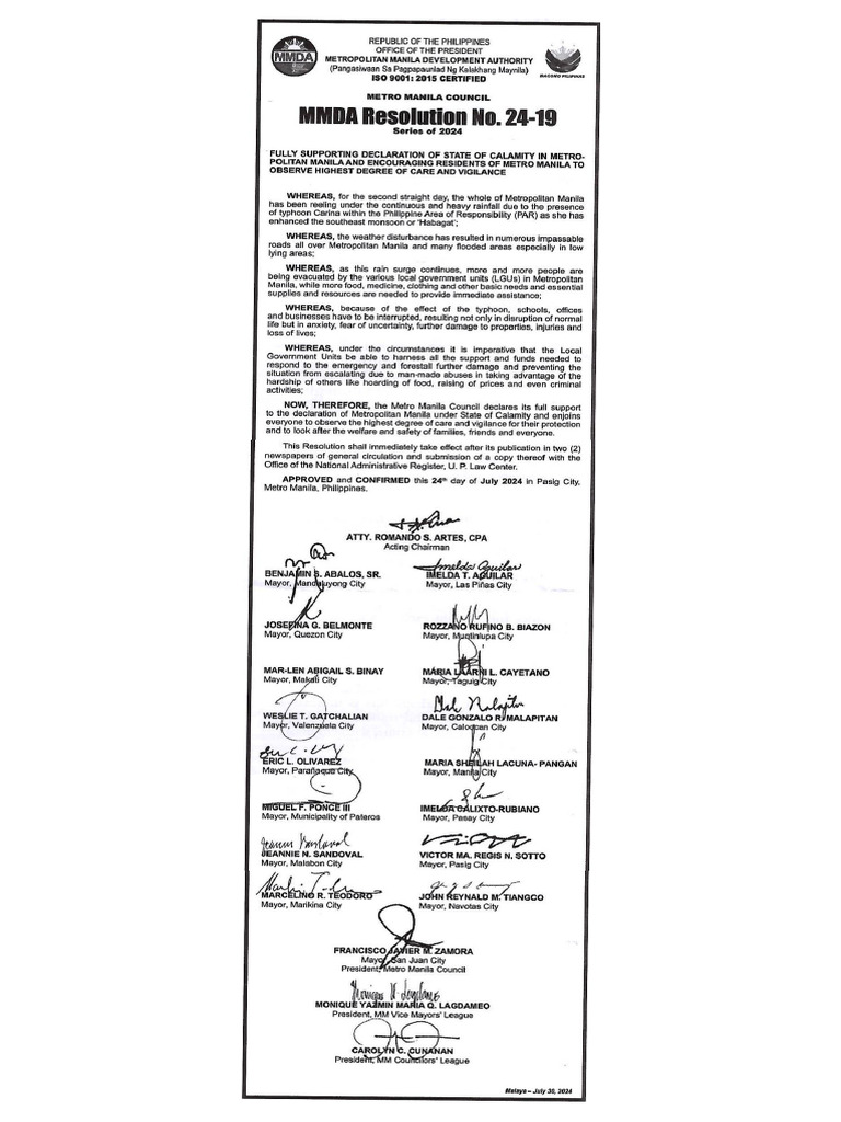 State of Calamity NCR | PDF