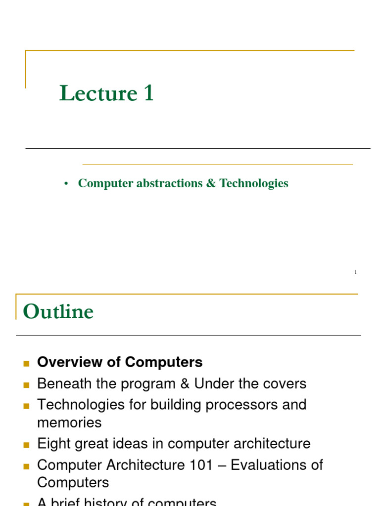 Lecture 1 Ch01 Abstraction Tech Pdf Computer Data Storage
