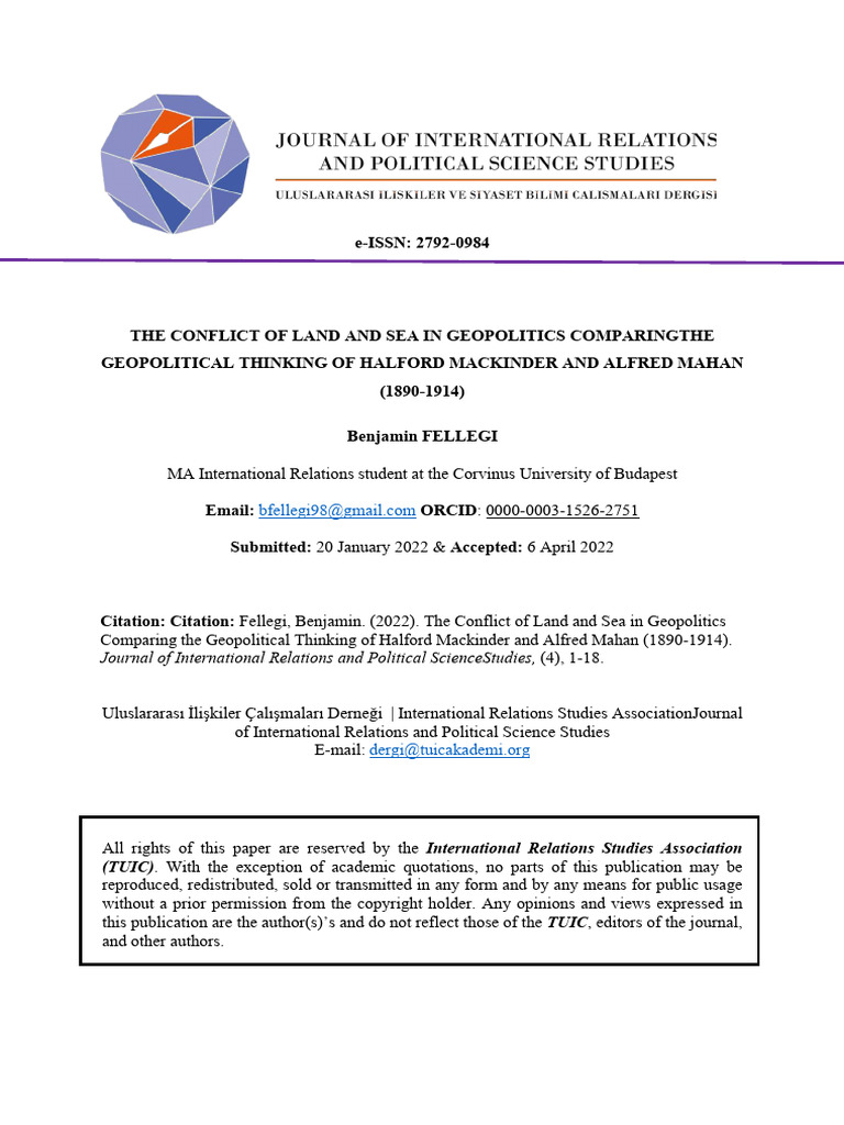 Journal of International Relations and Political Science Studies, (4 ...