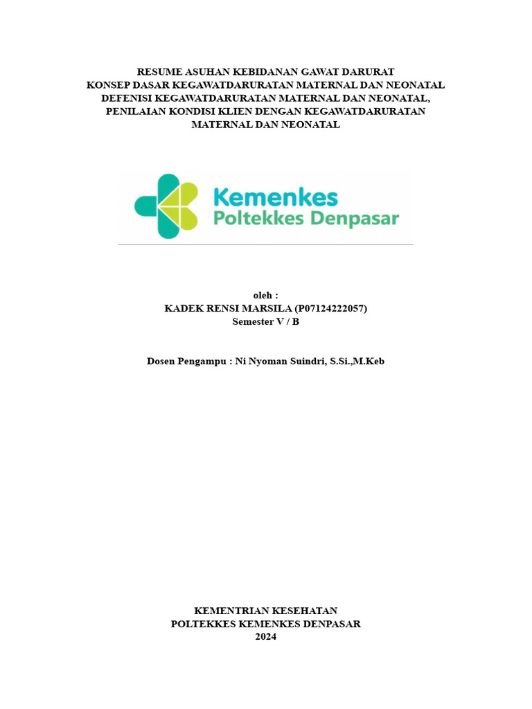 Resume Asuhan K 2 | PDF | Sains & Matematika