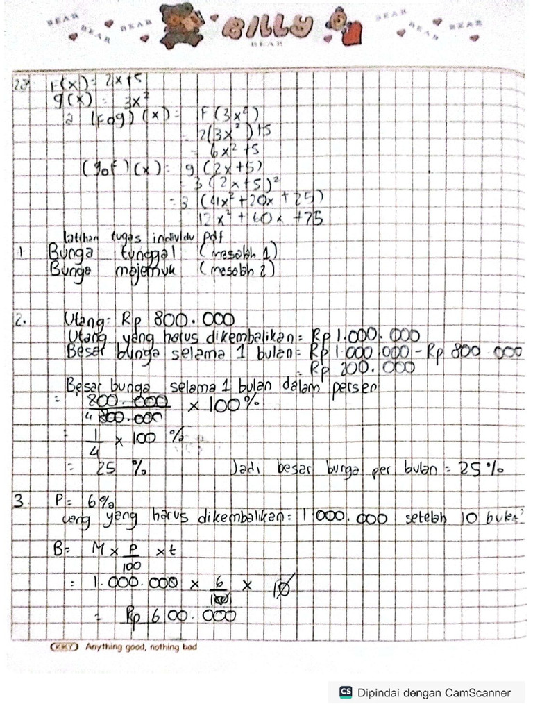 35 Bunga Tunggal Bunga Majemuk Anuitas Soal Jawab Catatan Siswa | PDF