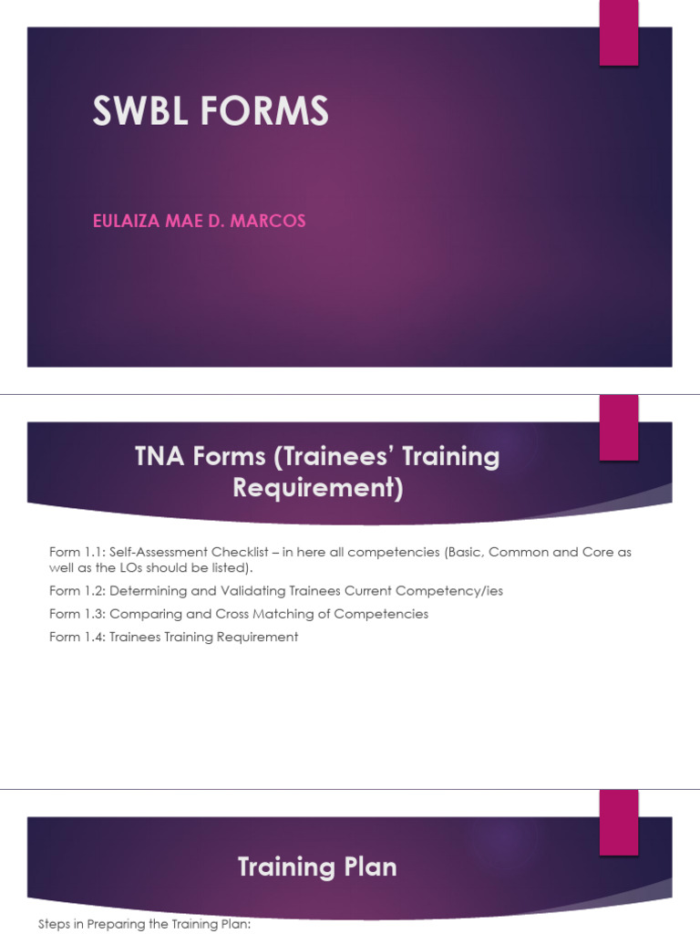 Swbl Forms | PDF | Evaluation