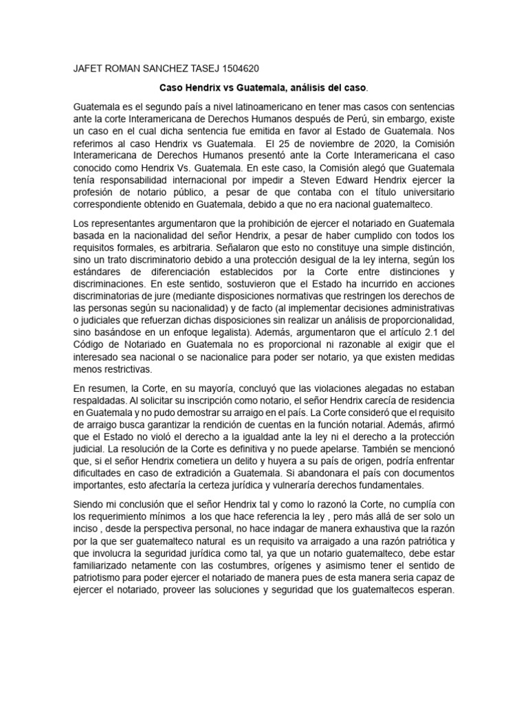 Jafet Roman Sanchez Tasej 1504620 | PDF | Guatemala | Justicia