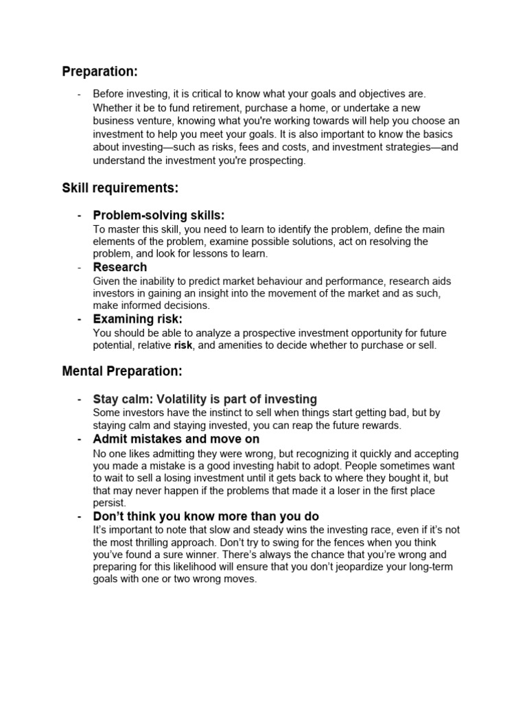 Preparation:: Problem-Solving Skills | PDF