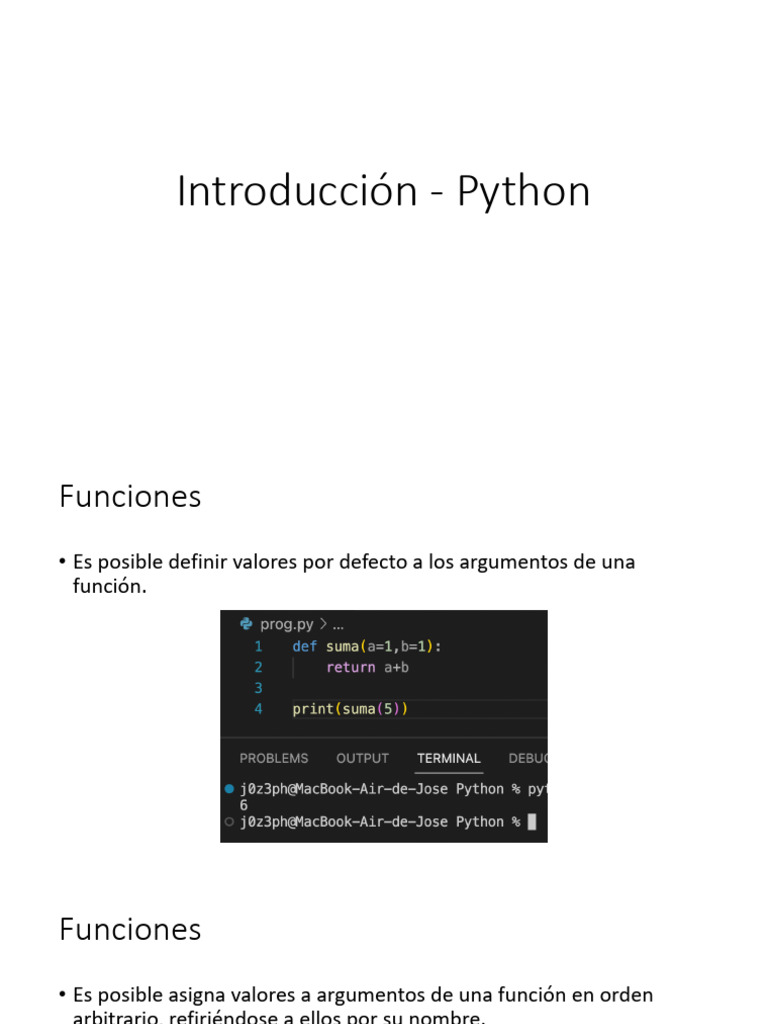 Introducción - Python | PDF | Python (lenguaje de programación) | Función (Matemáticas)