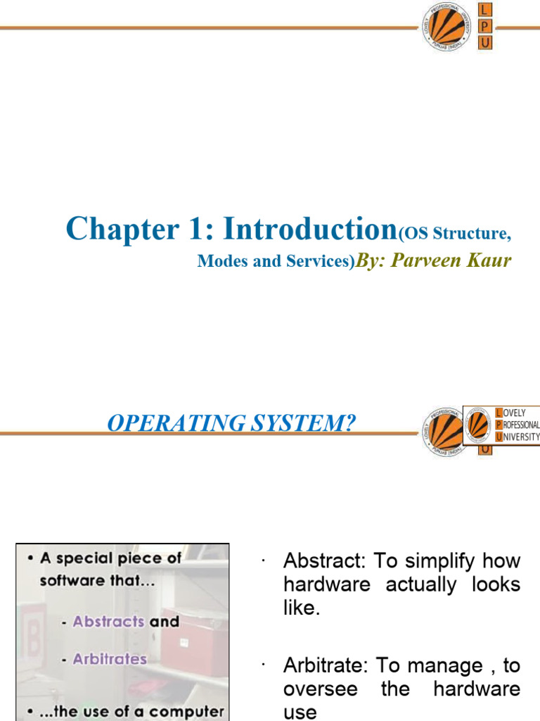 Chapter1 Unit1 | PDF | Kernel (Operating System) | Operating System