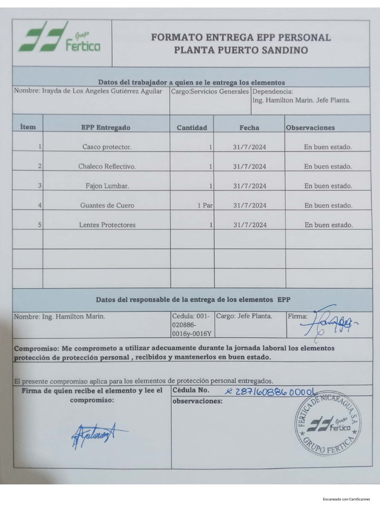 Entrega EPP 31-07-2024 | PDF