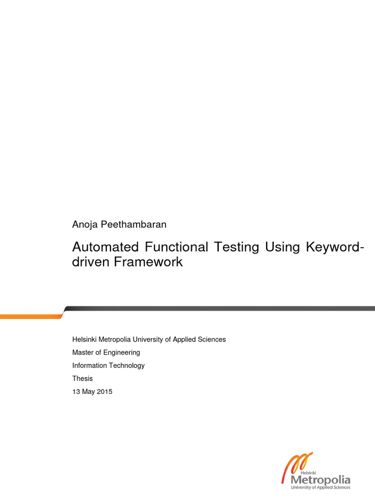 Automated Functional Testing Using Keyword Driven Framework PDFDrive ...