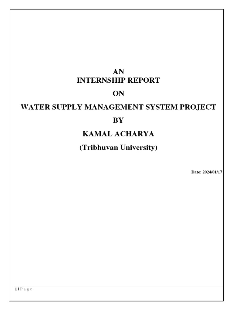 Water Supply Management System Project Report | PDF | Software Testing ...