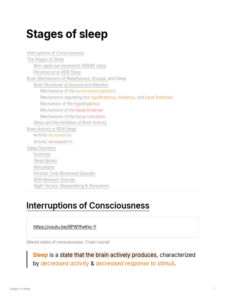 Stages of Sleep | PDF | Sleep | Rapid Eye Movement Sleep