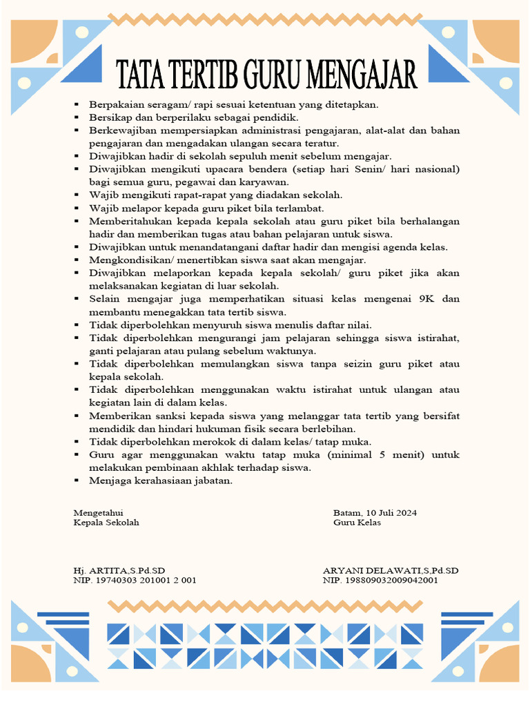 Tata Tertib Guru 2024 | PDF | Karier & Perkembangan | Kesehatan Holistik