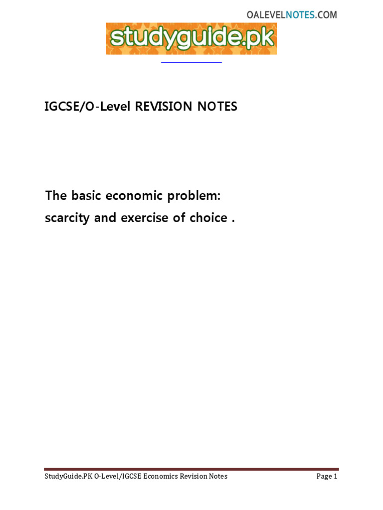 IGCSE Econ Revision Notes | PDF | Elasticity (Economics) | Demand