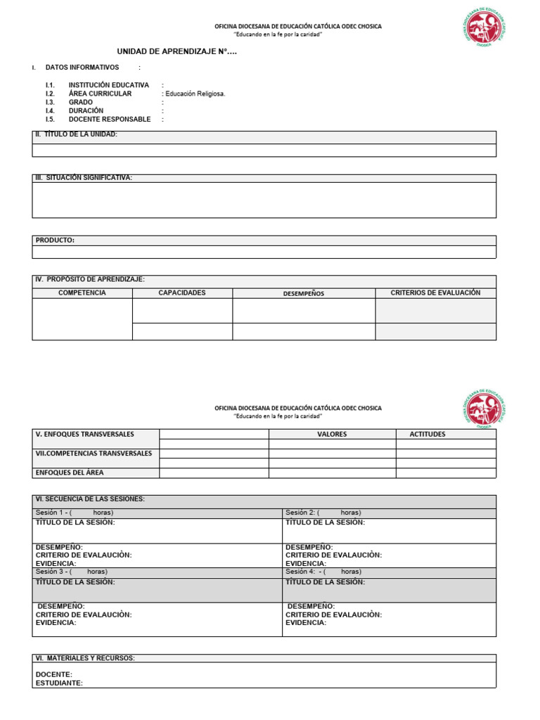 Formato Unidad de Aprendizaje Ebr 2024 | PDF | Crecimiento personal y profesional | Ciencia y ...