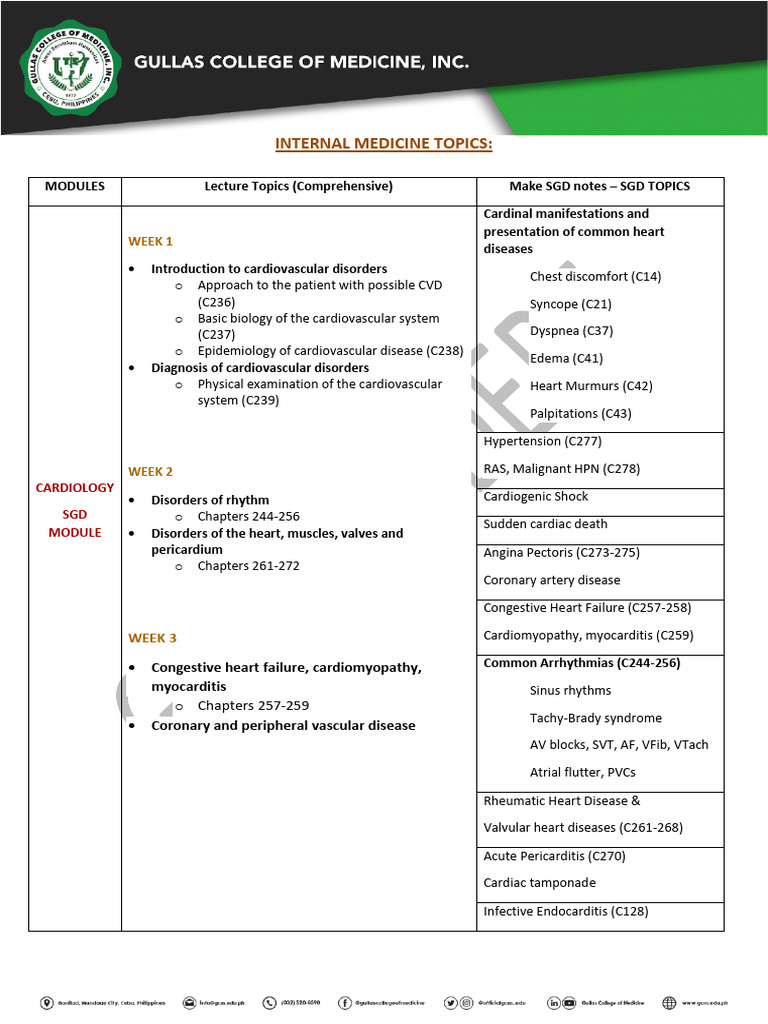 Im 3a Cardio Module (Week 1-3) Updated | PDF | Heart | Cardiology