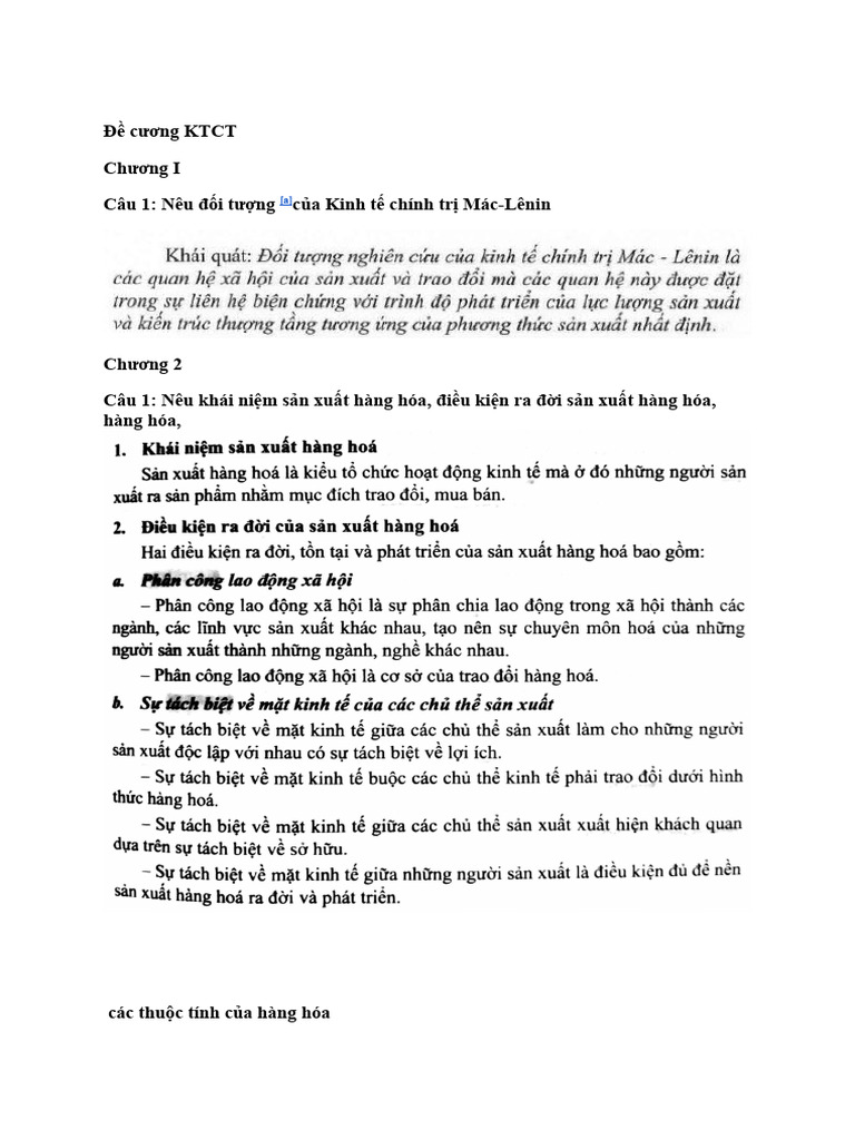 Đề cương KTCT | PDF