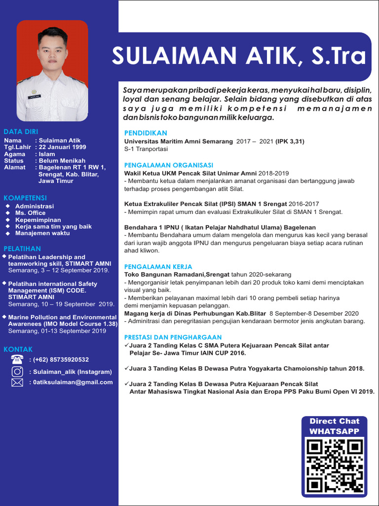 CV Sulaiman Atik | PDF | Karier & Perkembangan