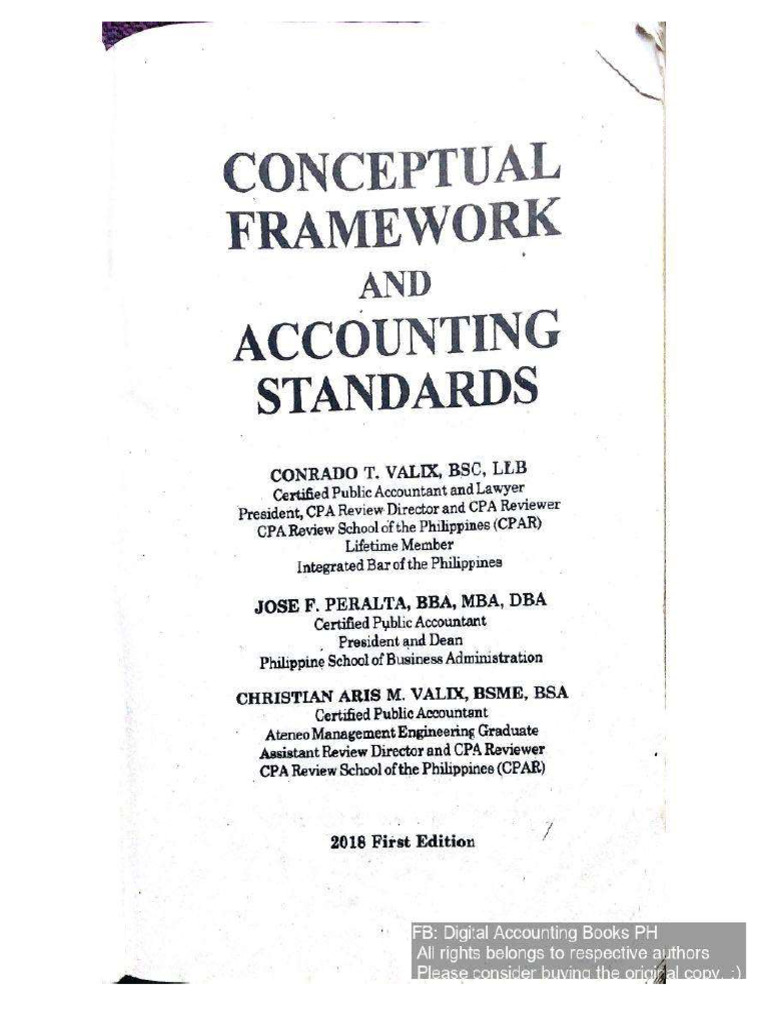 Conceptual Framework and Accounting Standards 2018 by Valix | PDF