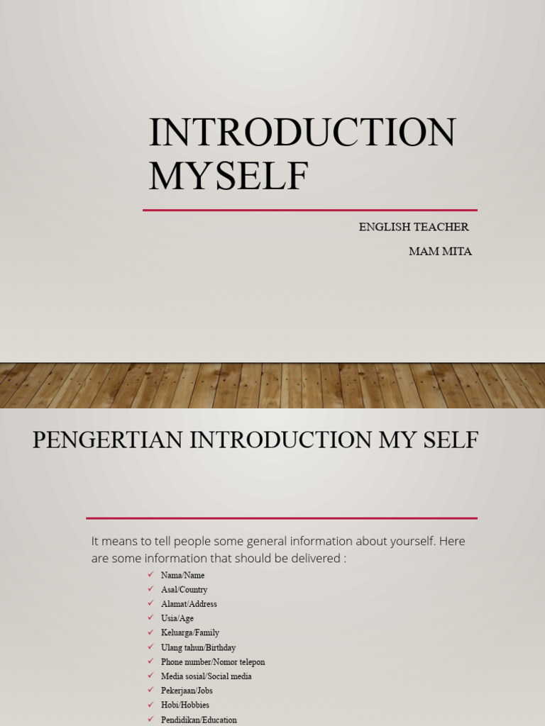 English X - Introduction Myself | PDF