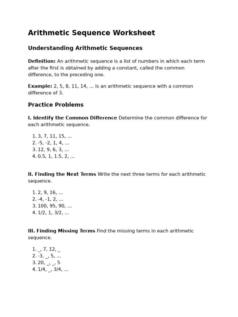 Arithmetic Sequence | PDF