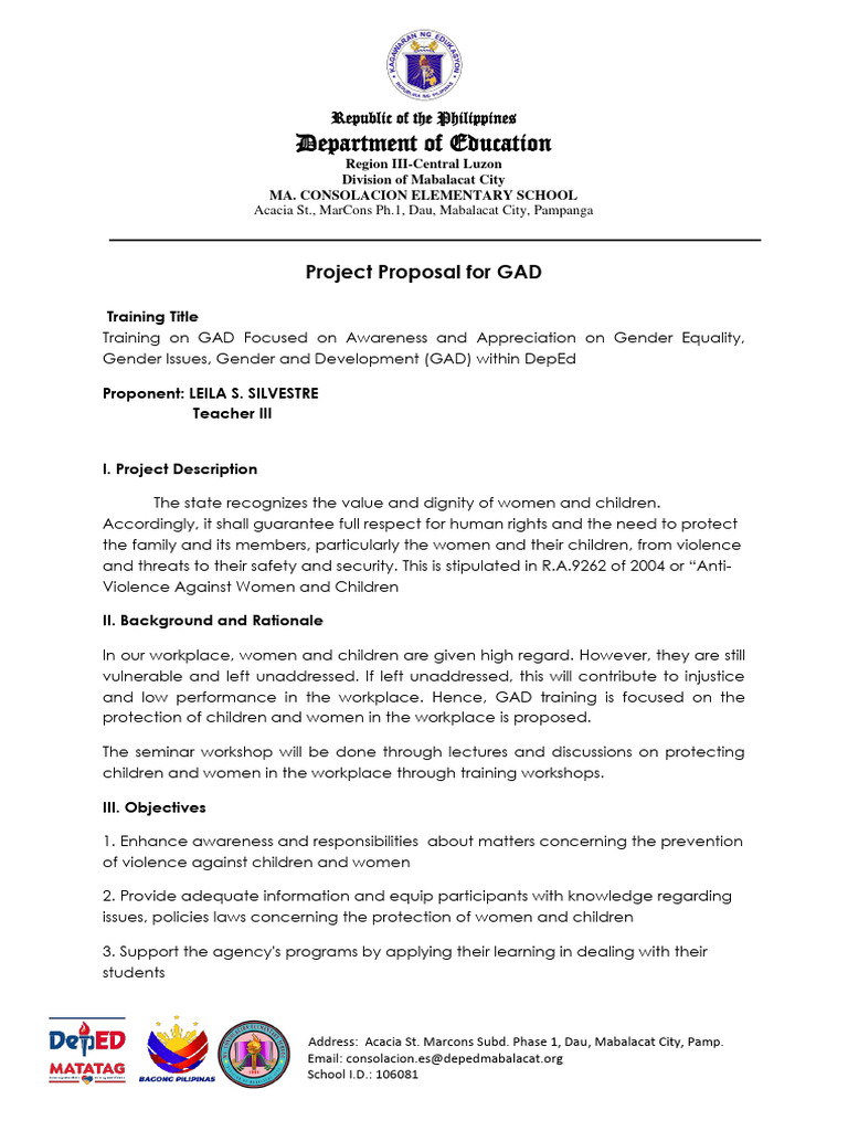 GAD Proposal 2024 | PDF | Justice | Crime & Violence