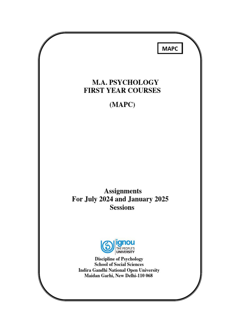 MAPC Assignments 1st Year (2024-2025) | PDF | Errors And Residuals | Social Psychology