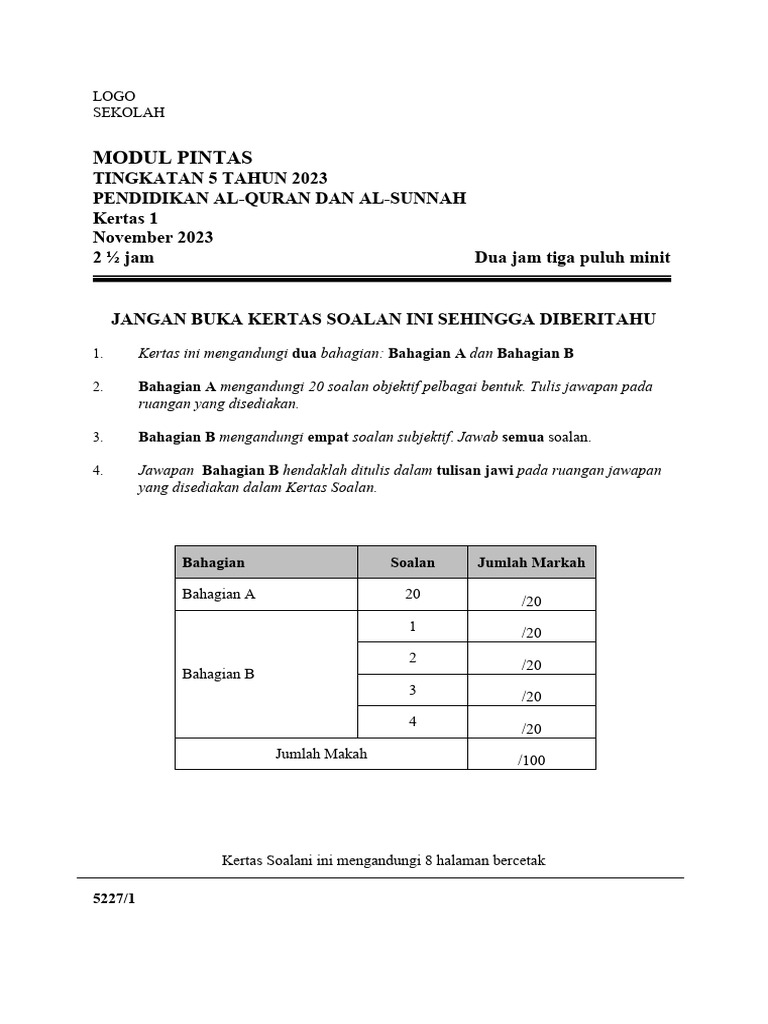 Mudul Pintas SPM PQS SELANGOR 2023 | PDF