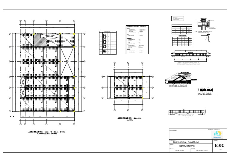 Plano Estructuras Del Proyecto de 3 Pisos - Sogeco-modelo | PDF | Materiales | Ingeniería de ...