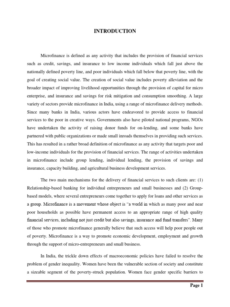 Women Empowerment Through Microfinance Sbi | PDF | Microfinance ...