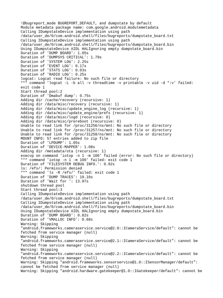 Dumpstate | PDF | Zip (File Format) | Data Management
