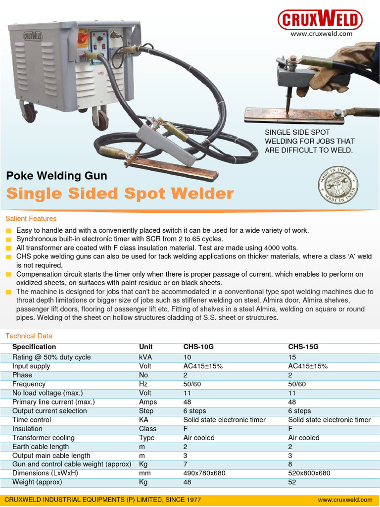 Single Sided Spot Welder Overview Pdf Welding Construction