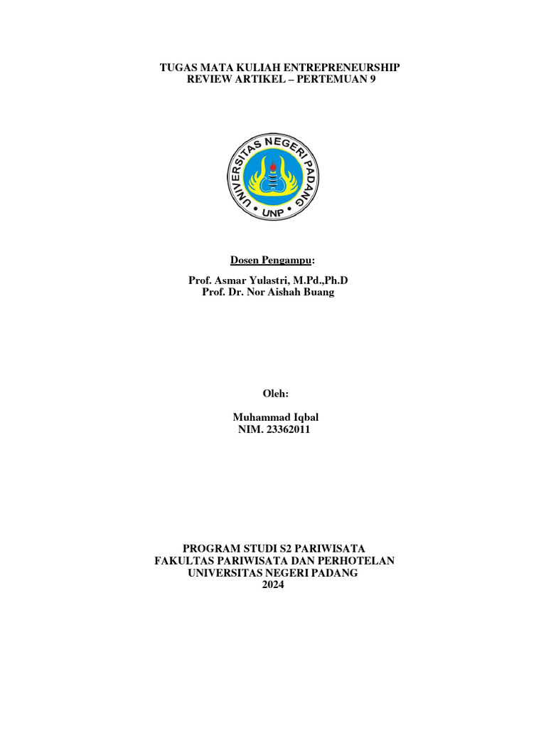 Review Jurnal 9 - Muhammad Iqbal - 23362011 | PDF | Bisnis