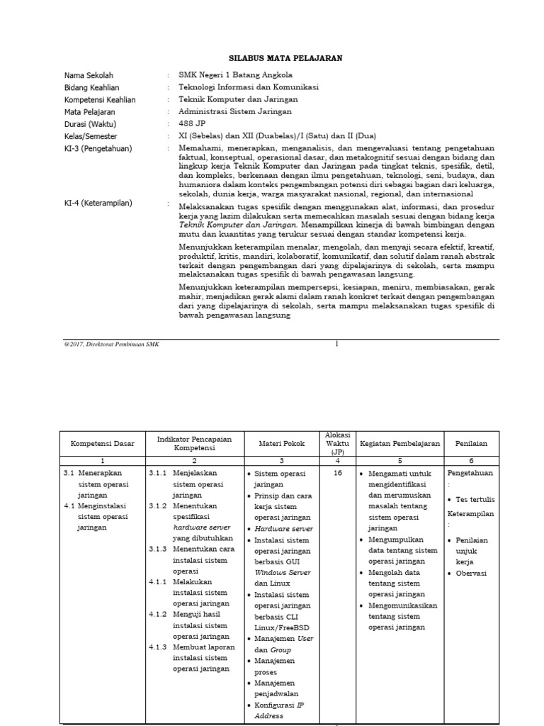 Kompetensi Dasar ASJ | PDF