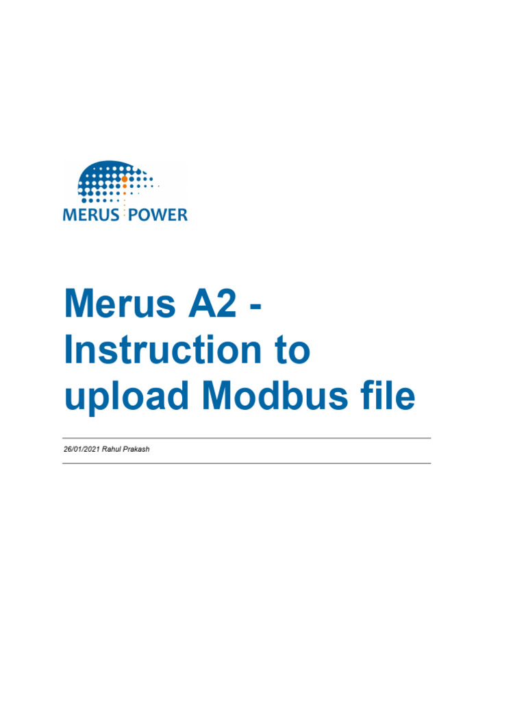 Merus A2 - Instruction To Upload Modbus File | PDF | Ip Address ...