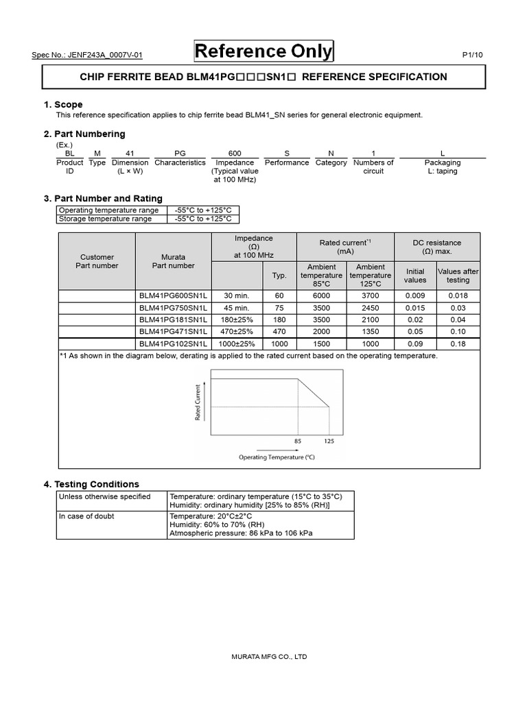 Chip Ferrite Bead BLM41PG SN1 Enfa0007 | PDF | Soldering | Printed ...