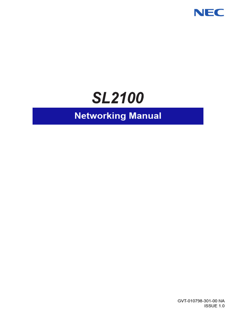 SL2100 Networking Manual | PDF | Ip Address | Computer Network