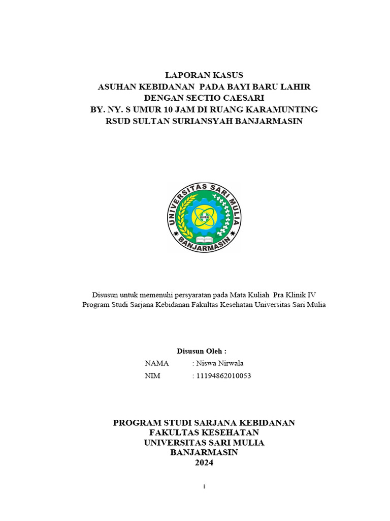 Asuhan Kebidanan Bayi Prematur SC | PDF