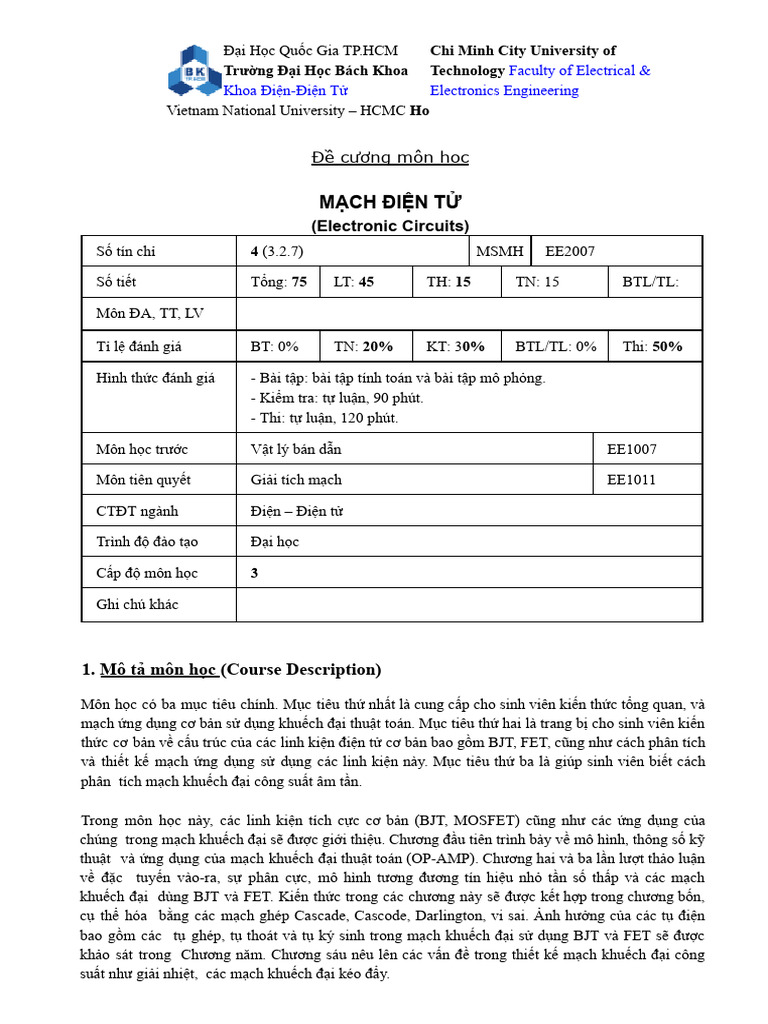 DCMH Mach Dien Tu Chi Tiet ABET.201708 | PDF