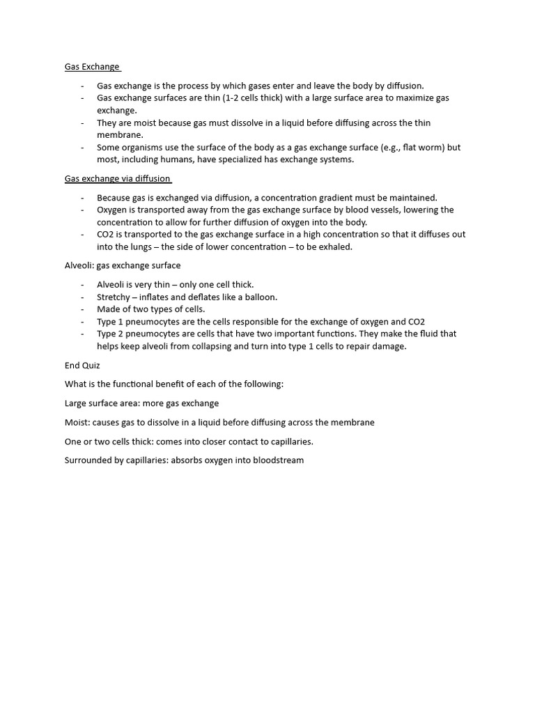 Understanding Gas Exchange Mechanisms | PDF