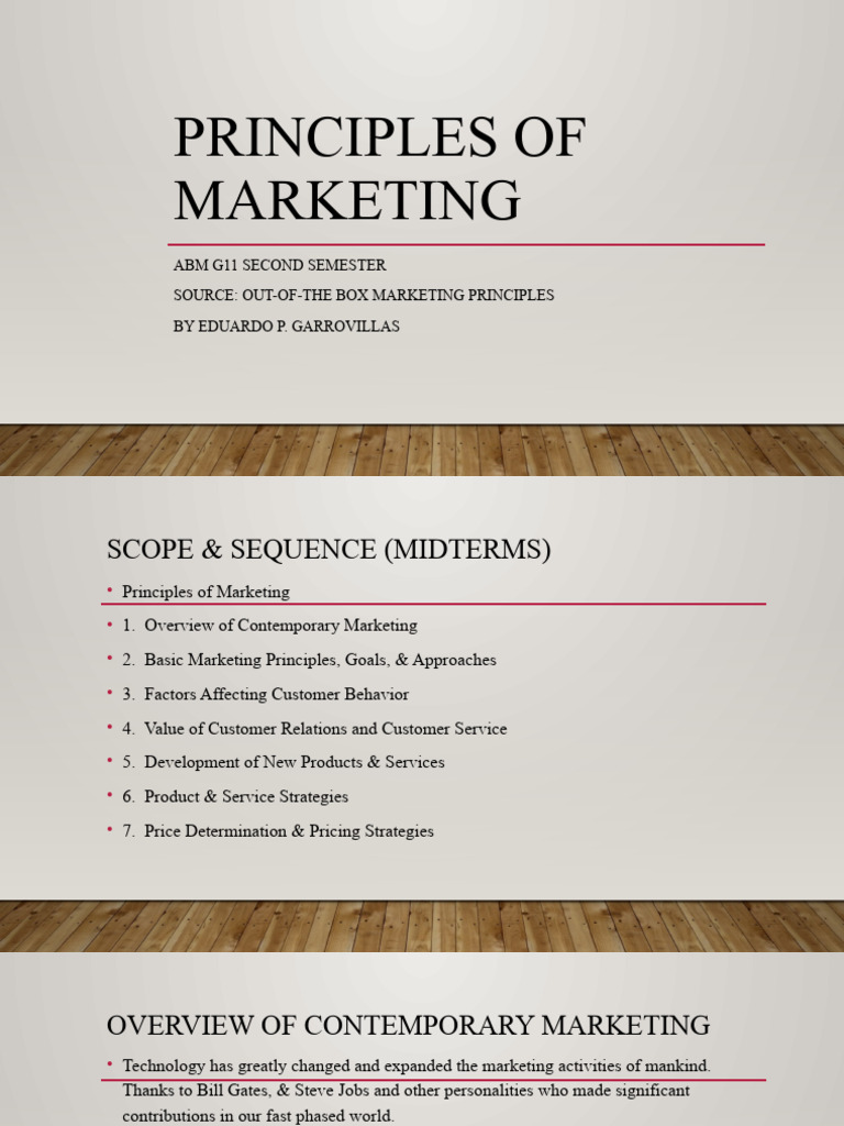 Principles of Marketing Overview | PDF | Marketing | Sales