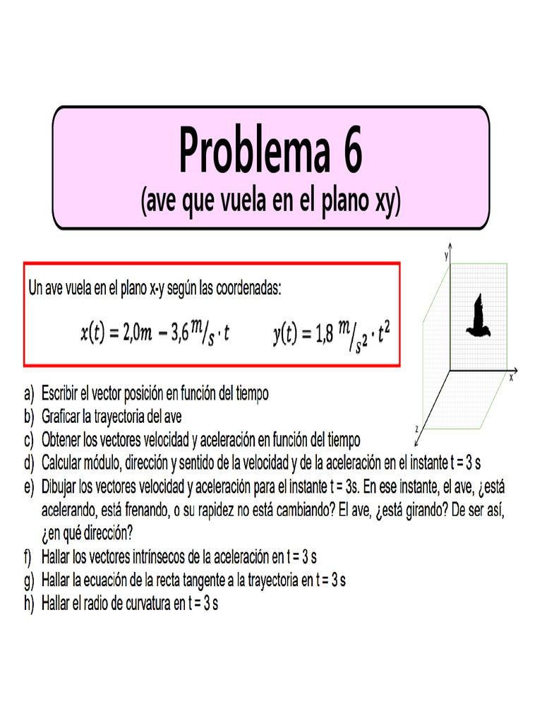Cinemática Problema 6 Completo | PDF | Aceleración | Vector Euclidiano