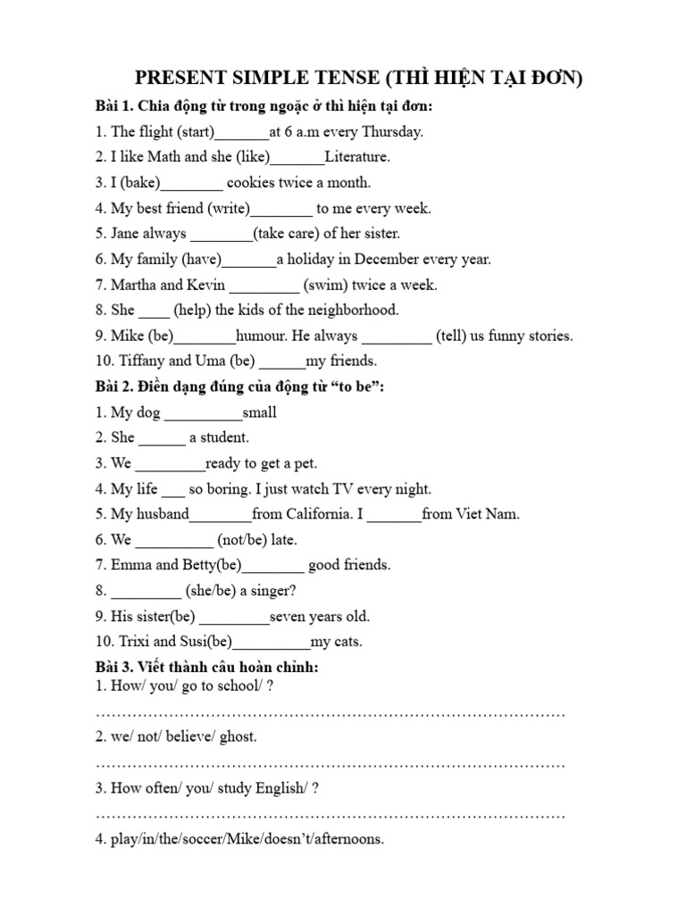 Present Simple Tense | PDF | Snow White