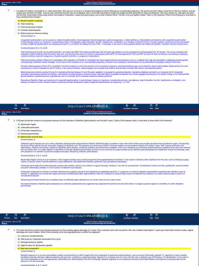 ObGy 6 - Answers v1 (Wide) | PDF | Cervical Cancer | Childbirth