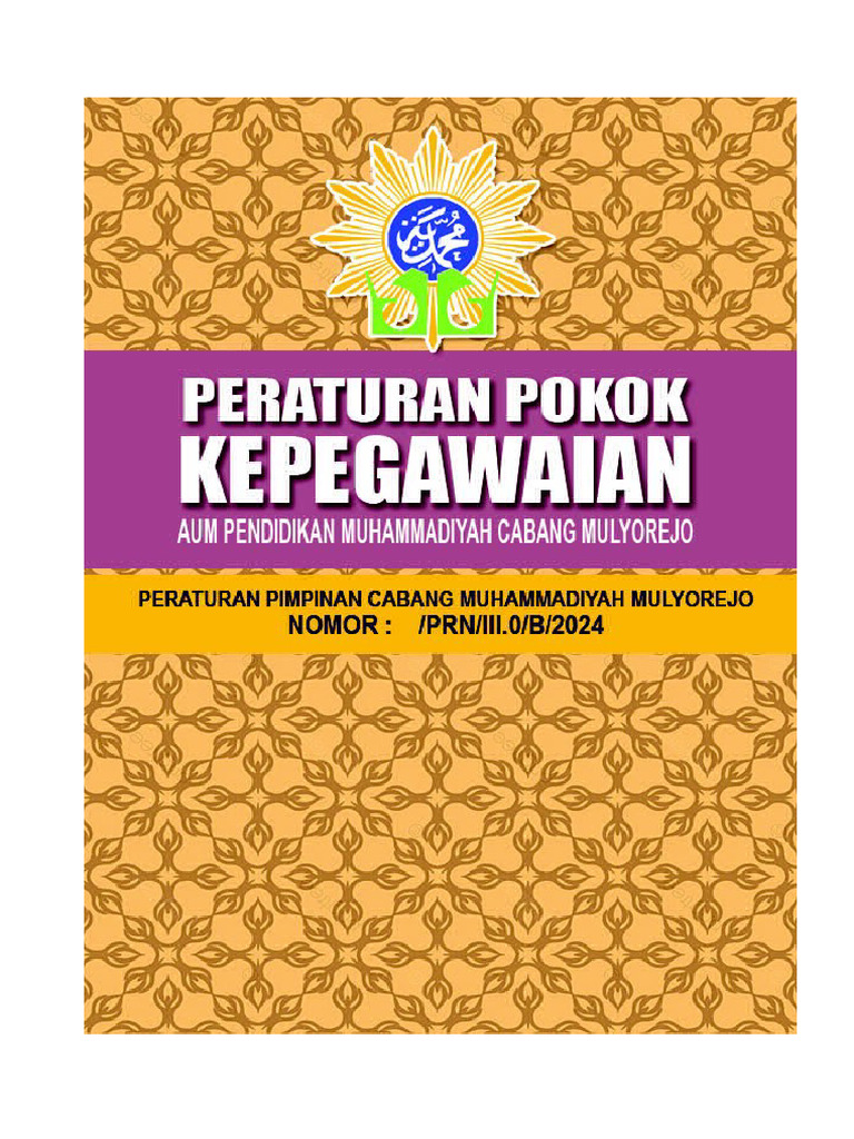 COVER PERATURAN POKOK KEPEGAWAIAN (PPK) TAHUN 2024 | PDF