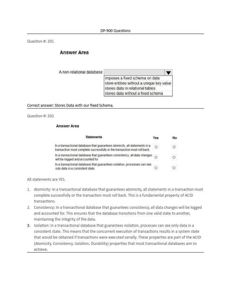 DP-900 Exam Questions Overview | PDF | Database Transaction | Databases
