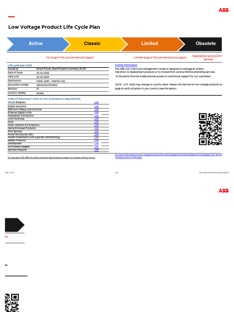 ABB LV Products_Life Cycle Status Plan | PDF | Electric Power ...