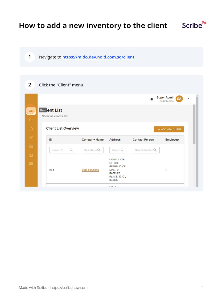 How To Add A New Inventory To The Client | PDF