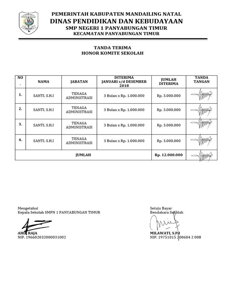 Tanda Terima Gaji | PDF