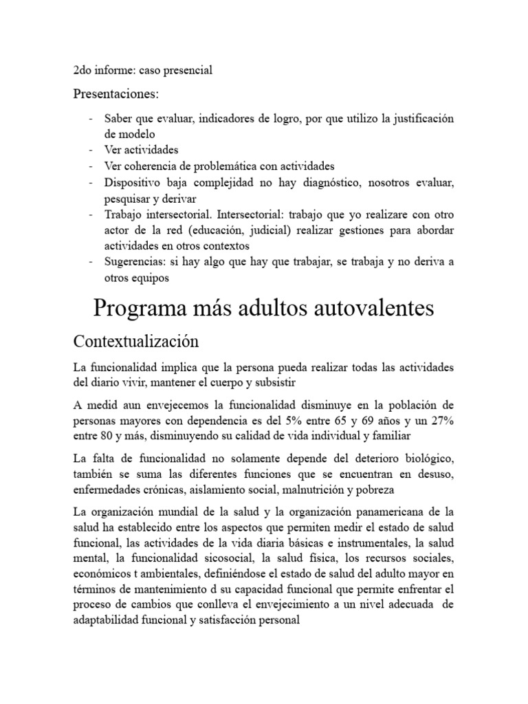 Programa MASAMA | PDF | Aprendizaje | Vejez